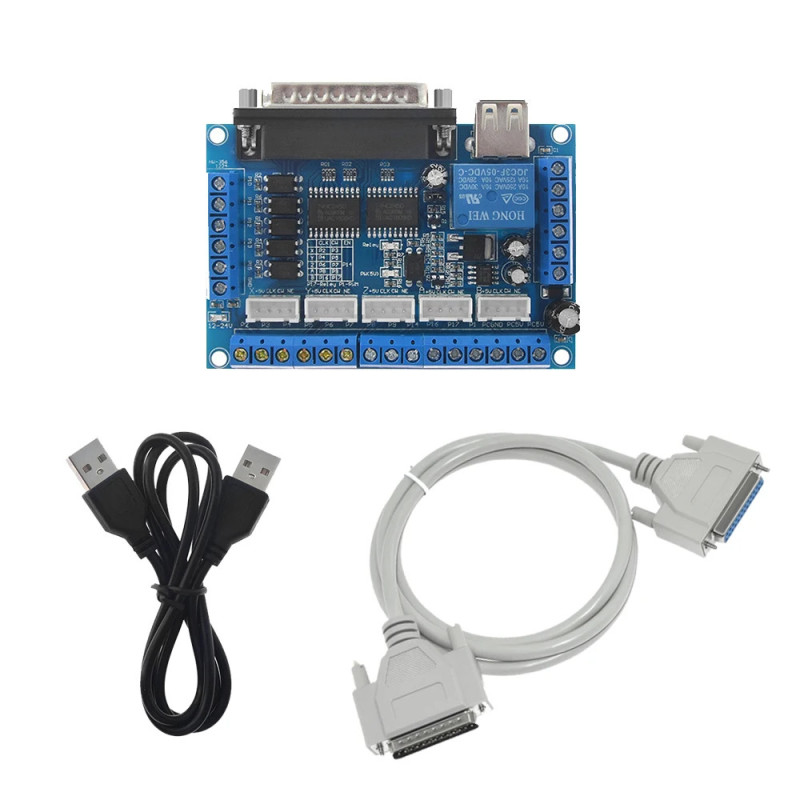 Placa Controladora CNC MACH3, Linux CNC de 5 ejes con Cable USB, DB25