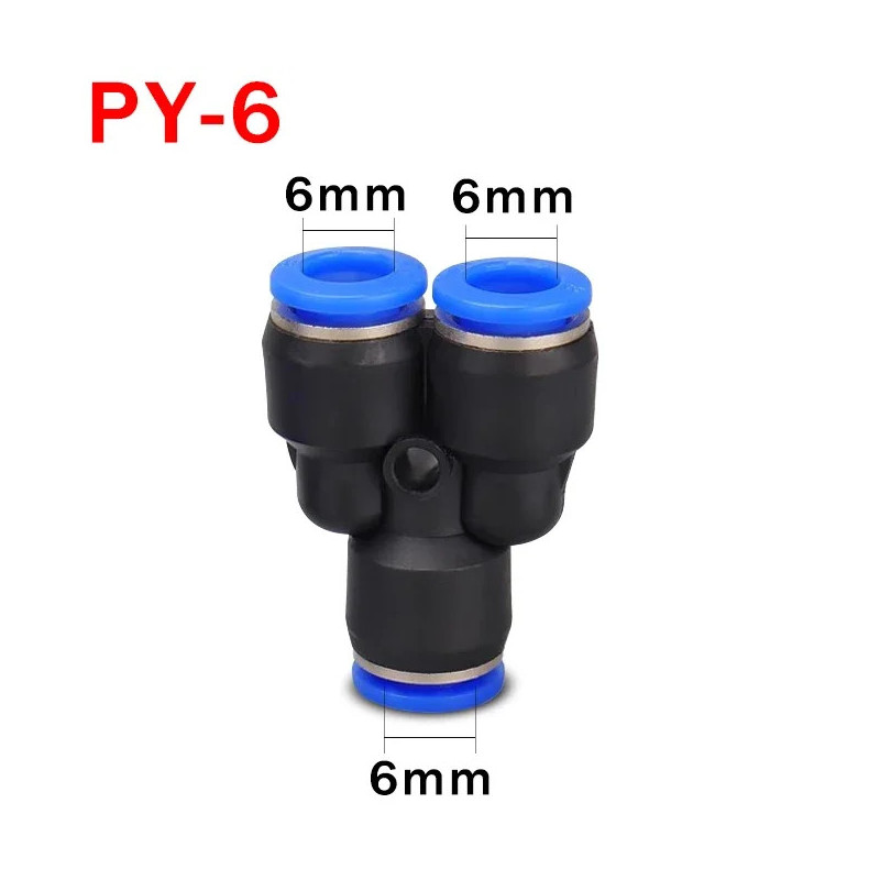 Conector neumático 6 mm en forma de Y.