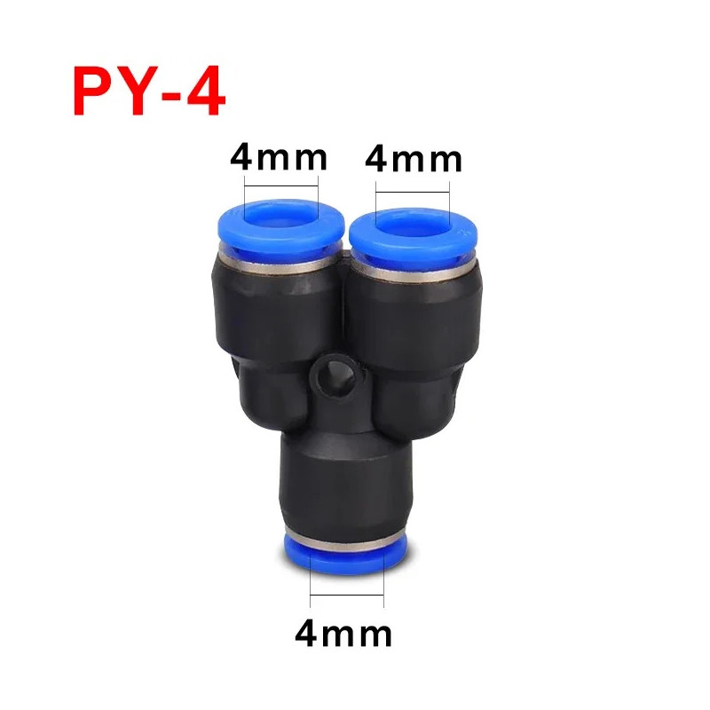 Conector neumático 4 mm en forma de Y.